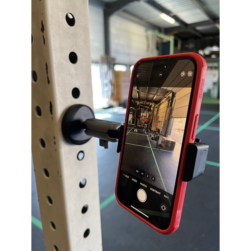 Support smartphone aimanté Aluminium - Orientable et réglable.